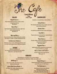 Menus | The Cafe